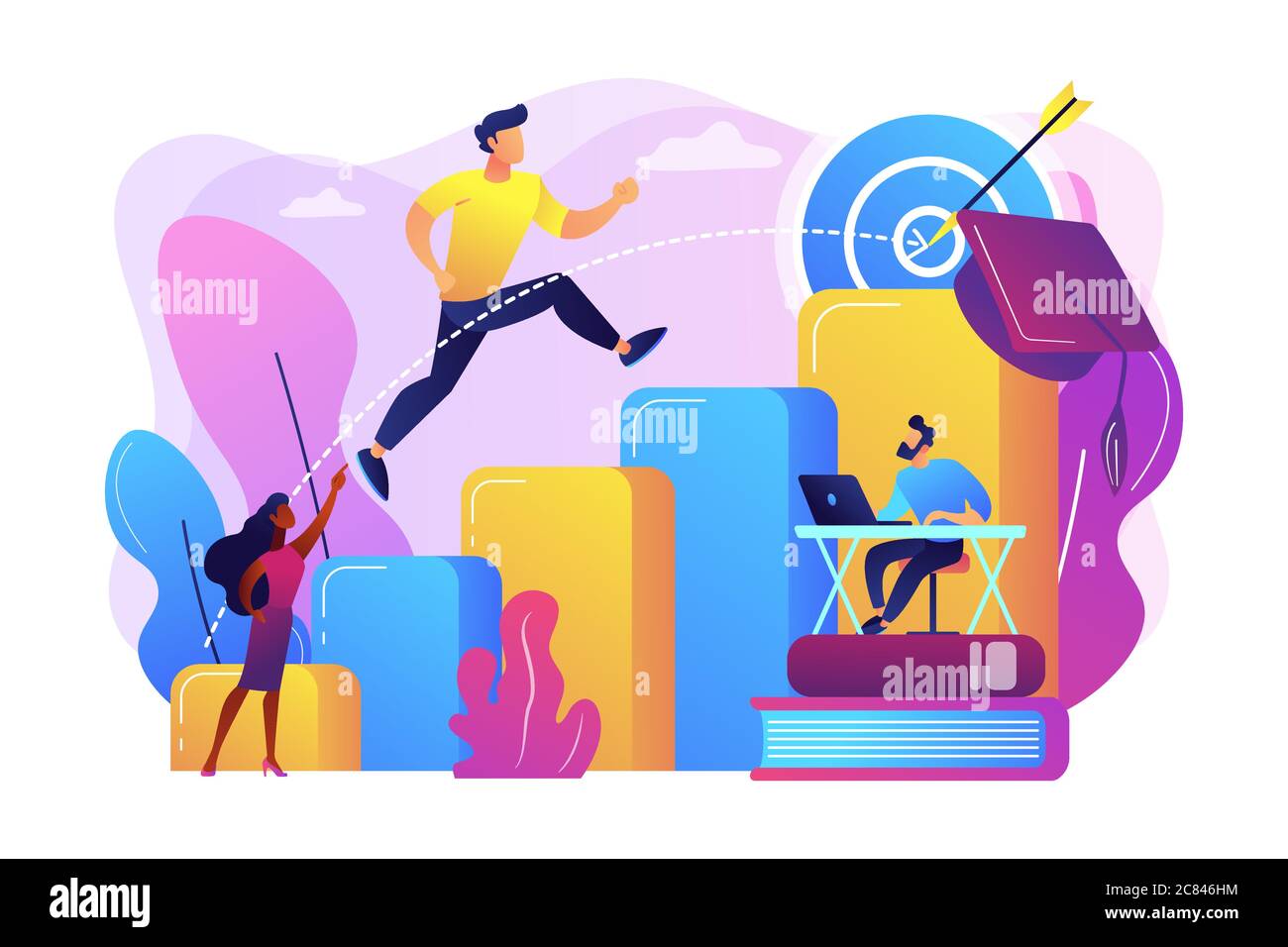 Educational trajectory concept vector illustration Stock Vector Image ...