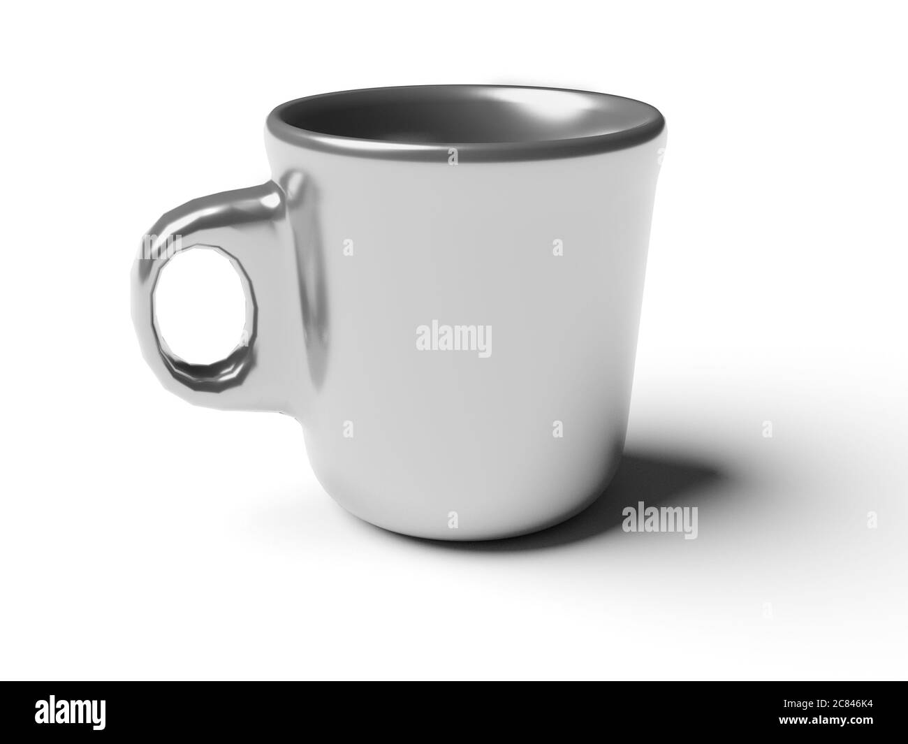 Gray cup isolated on a white background with shadow. 3d rendering Stock ...