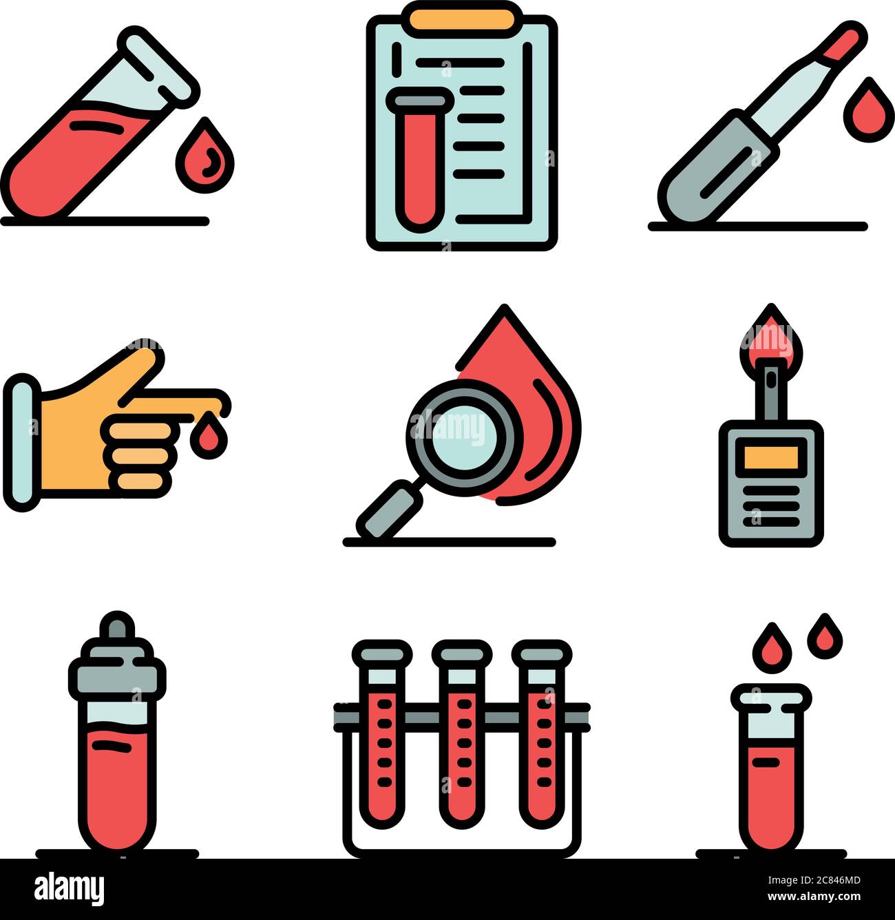 Blood test icons vector flat Stock Vector Image & Art - Alamy