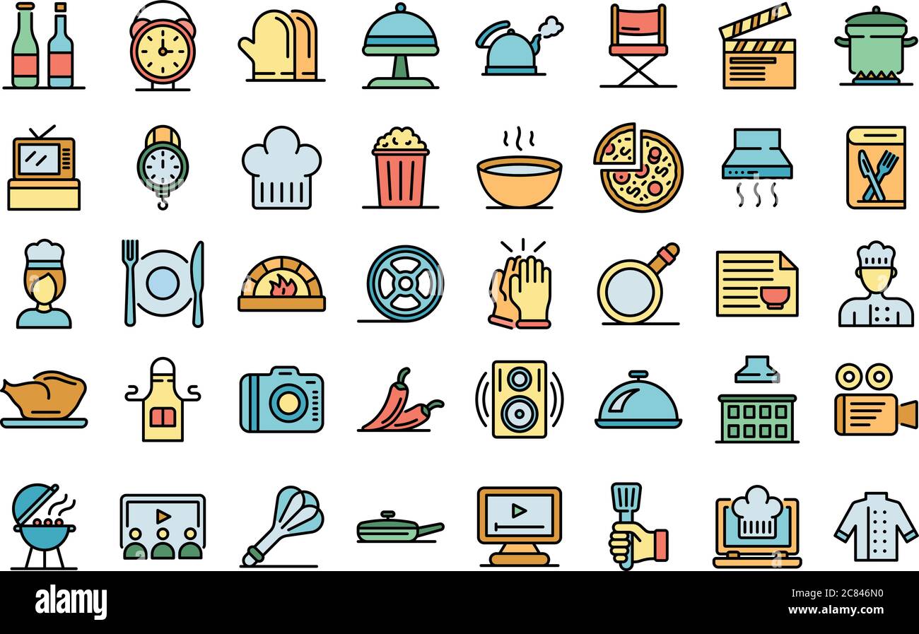 Cooking show icons vector flat Stock Vector Image & Art - Alamy