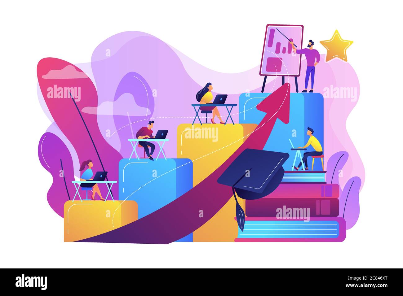 Professional development of teachers concept vector illustration Stock ...