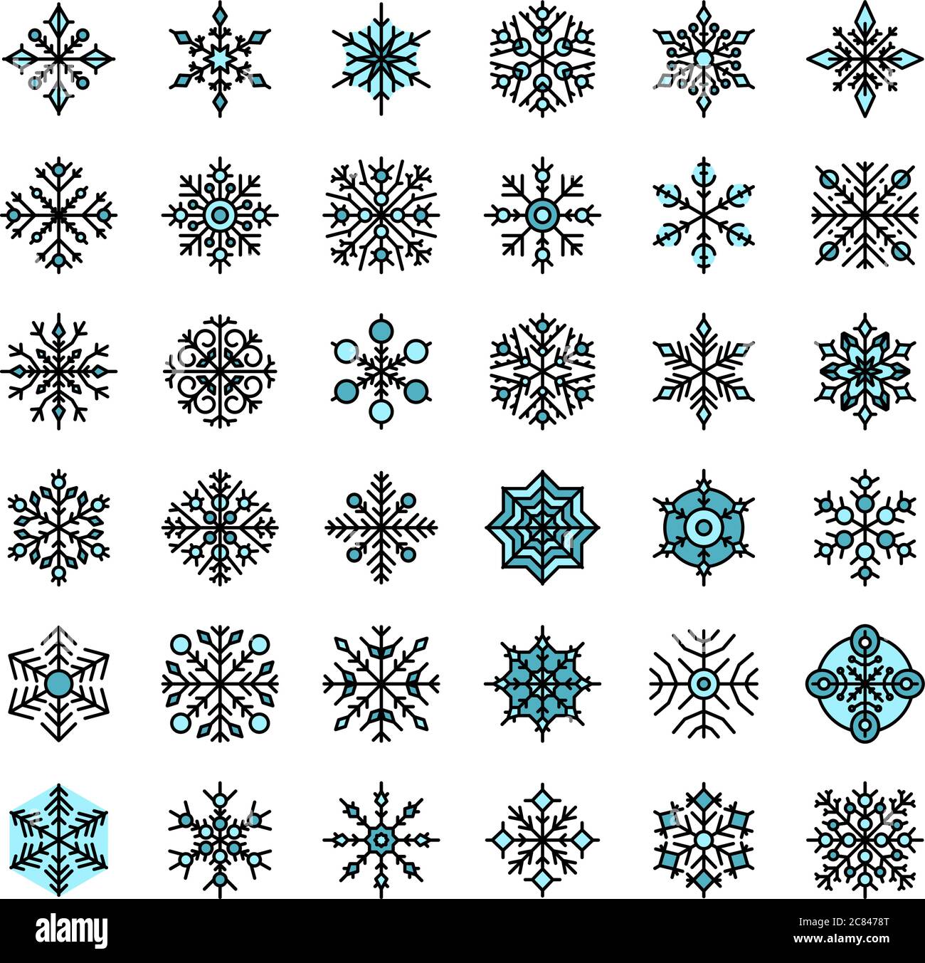 Snowflake icons vector flat Stock Vector Image & Art - Alamy