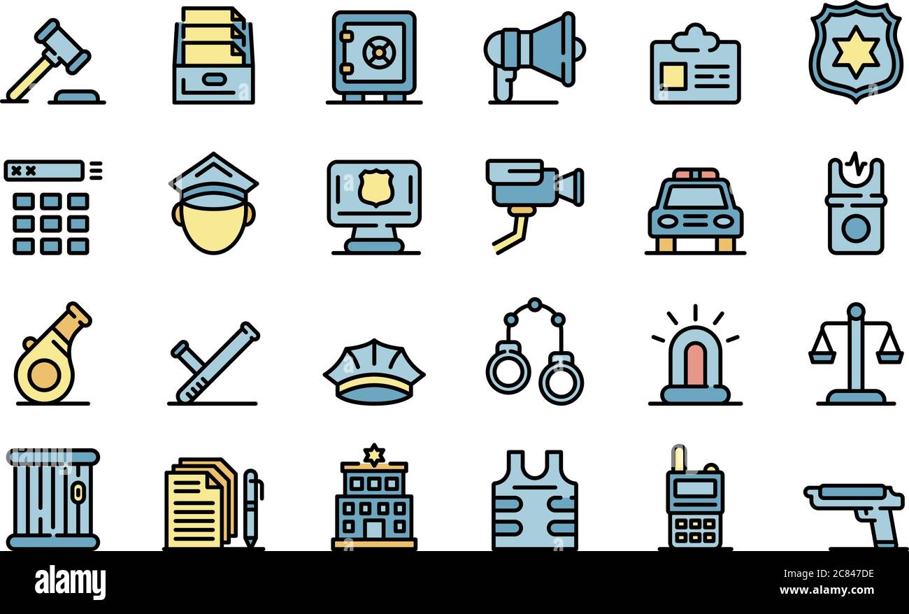 Police station icons vector flat Stock Vector Image & Art - Alamy
