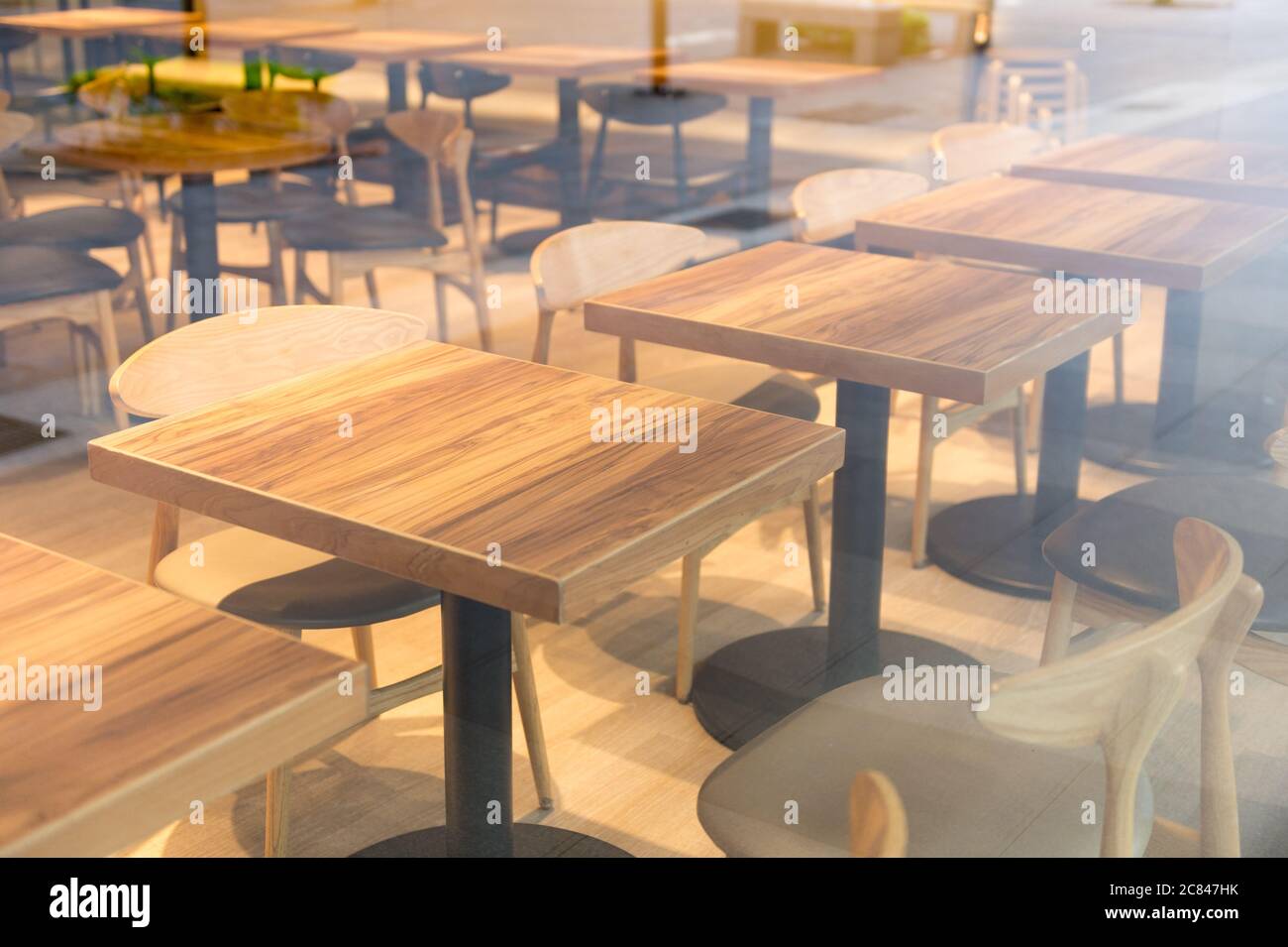 Table and Chair of Coffee Cafe Stock Photo - Alamy
