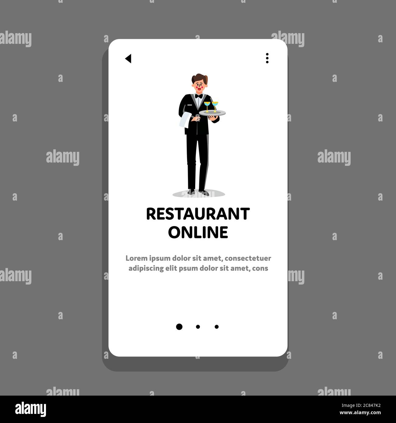 Restaurant Online Service Delivery Drinks Vector Illustration Stock ...