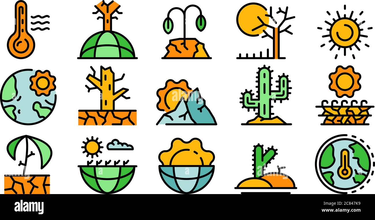 Drought icons vector flat Stock Vector Image & Art - Alamy