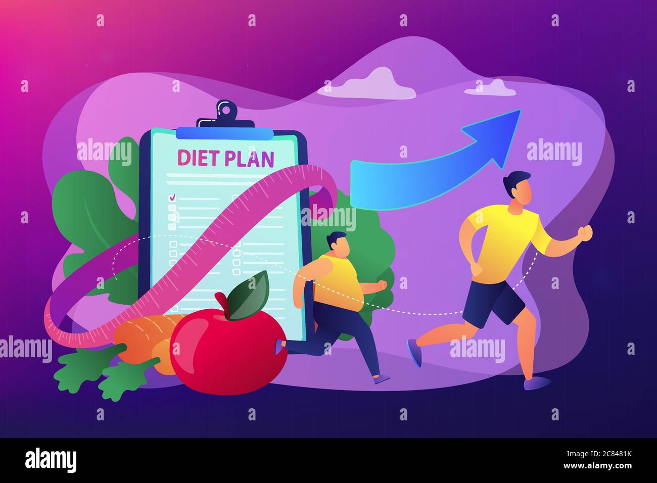 Weight loss diet concept vector illustration Stock Vector Image & Art ...