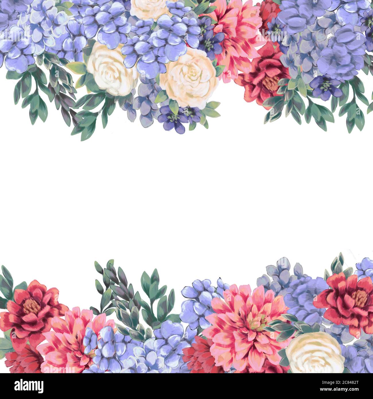 Floral border for design save the date cards, invitations, posters ...