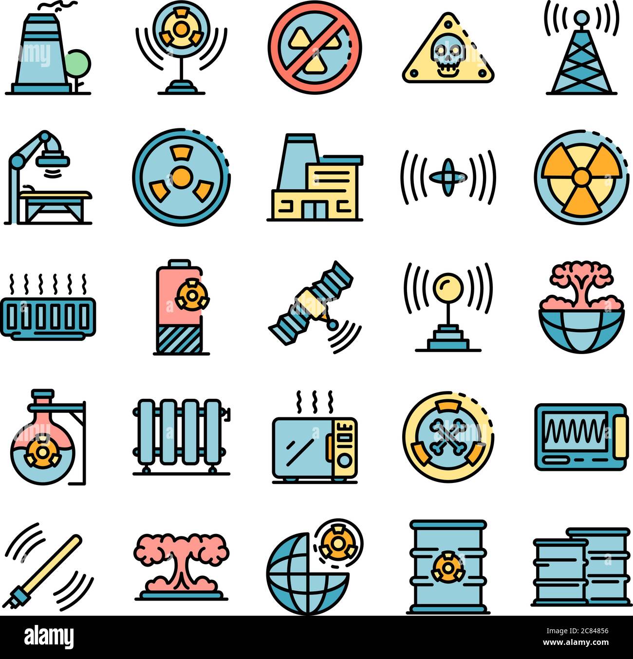 Radiation icons vector flat Stock Vector Image & Art - Alamy
