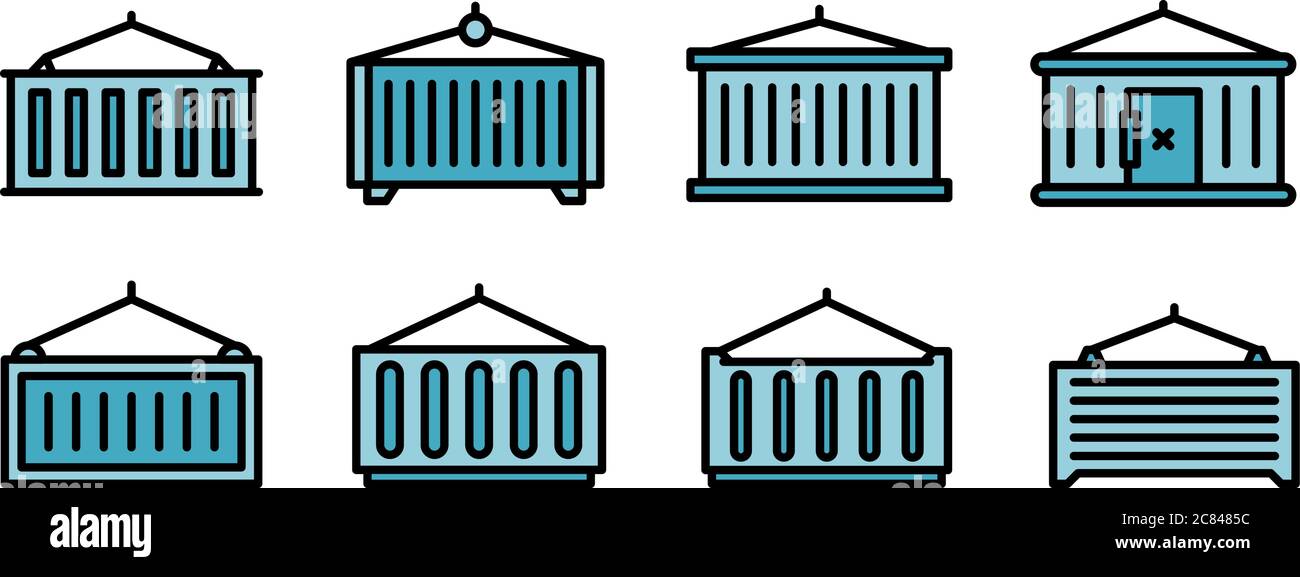 Cargo container icons vector flat Stock Vector Image & Art - Alamy