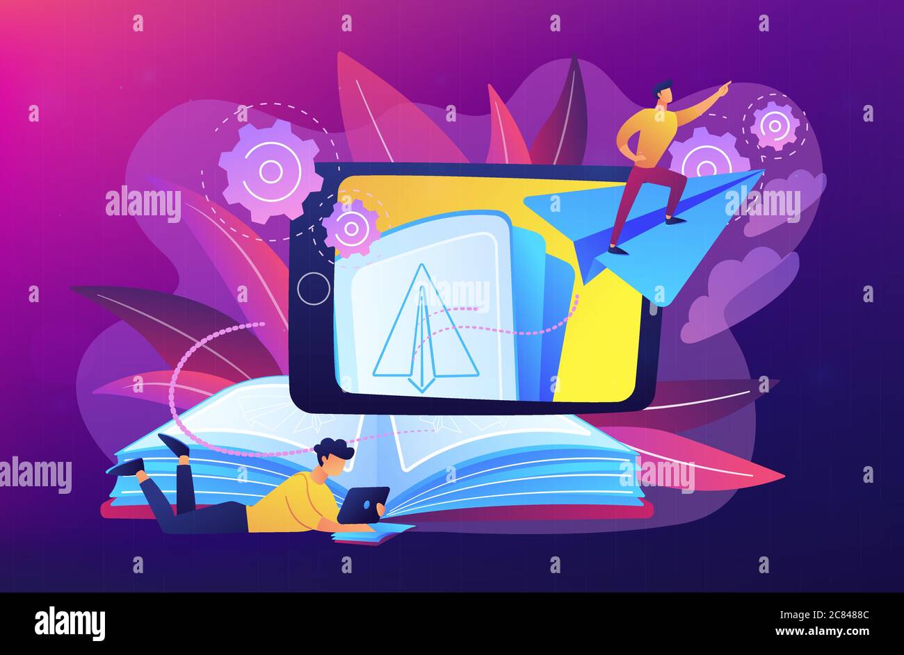 Augmented reality books concept vector illustration Stock Vector Image ...