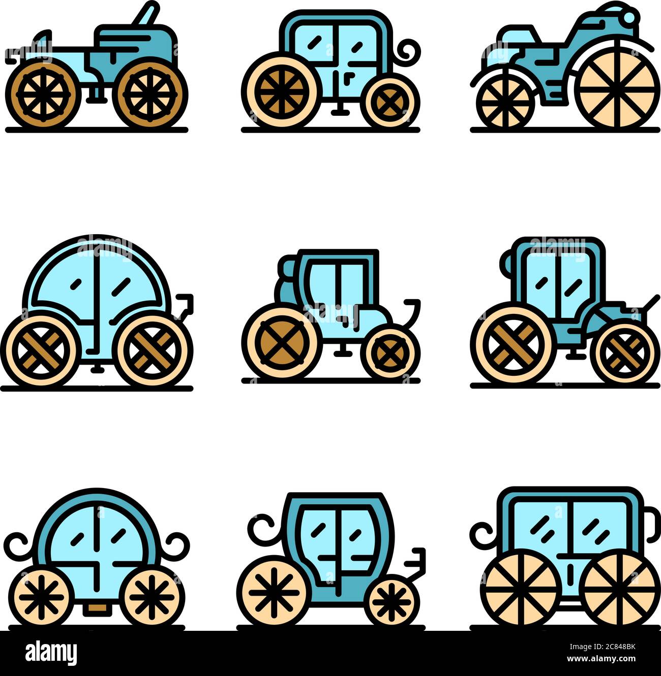 Brougham icons vector flat Stock Vector Image & Art - Alamy