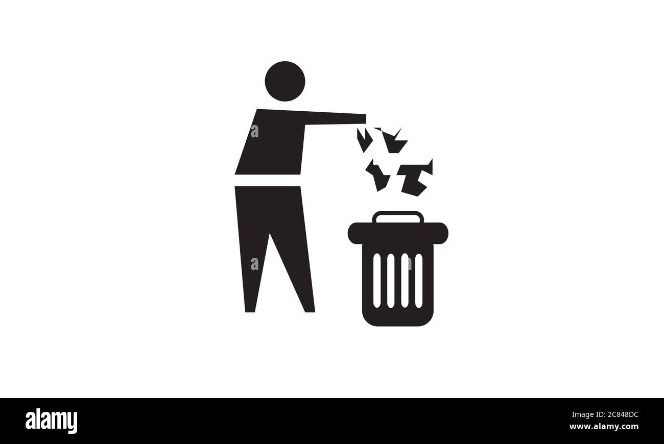 Throw trash symbol pictogram vector illustration Stock Vector Image ...