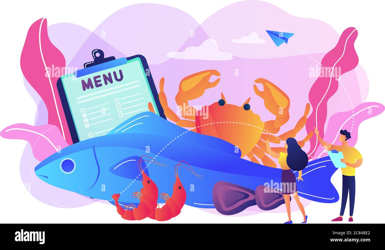 Seafood menu concept vector illustration Stock Vector Image & Art - Alamy