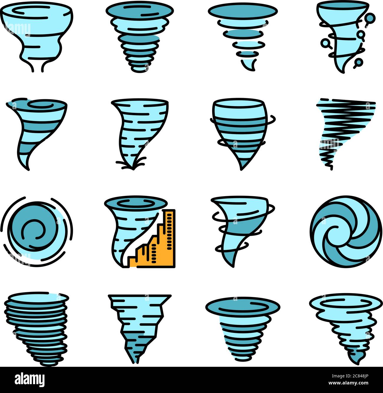 Tornado icons vector flat Stock Vector Image & Art - Alamy