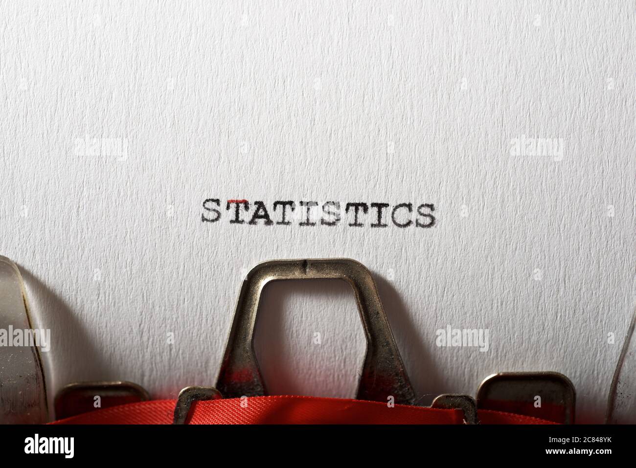 Statistics word written with a typewriter Stock Photo - Alamy