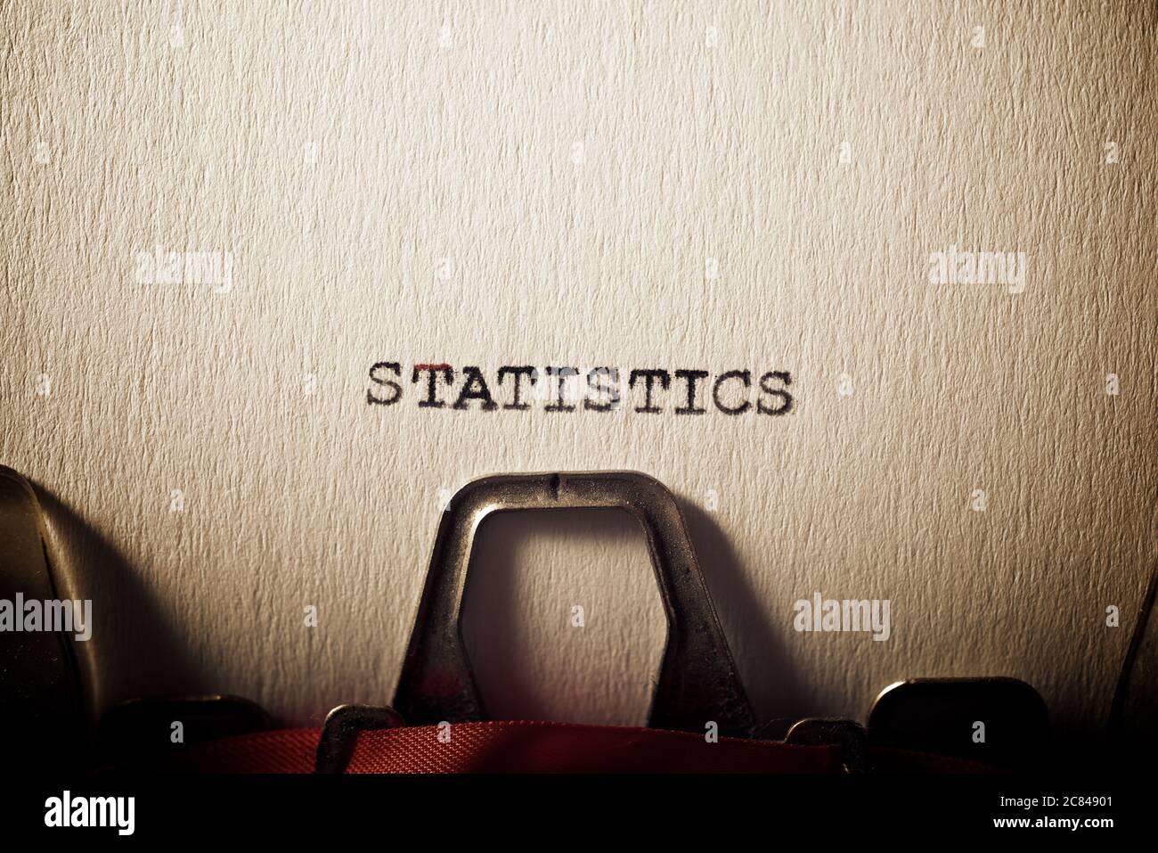 Statistics word written with a typewriter Stock Photo - Alamy