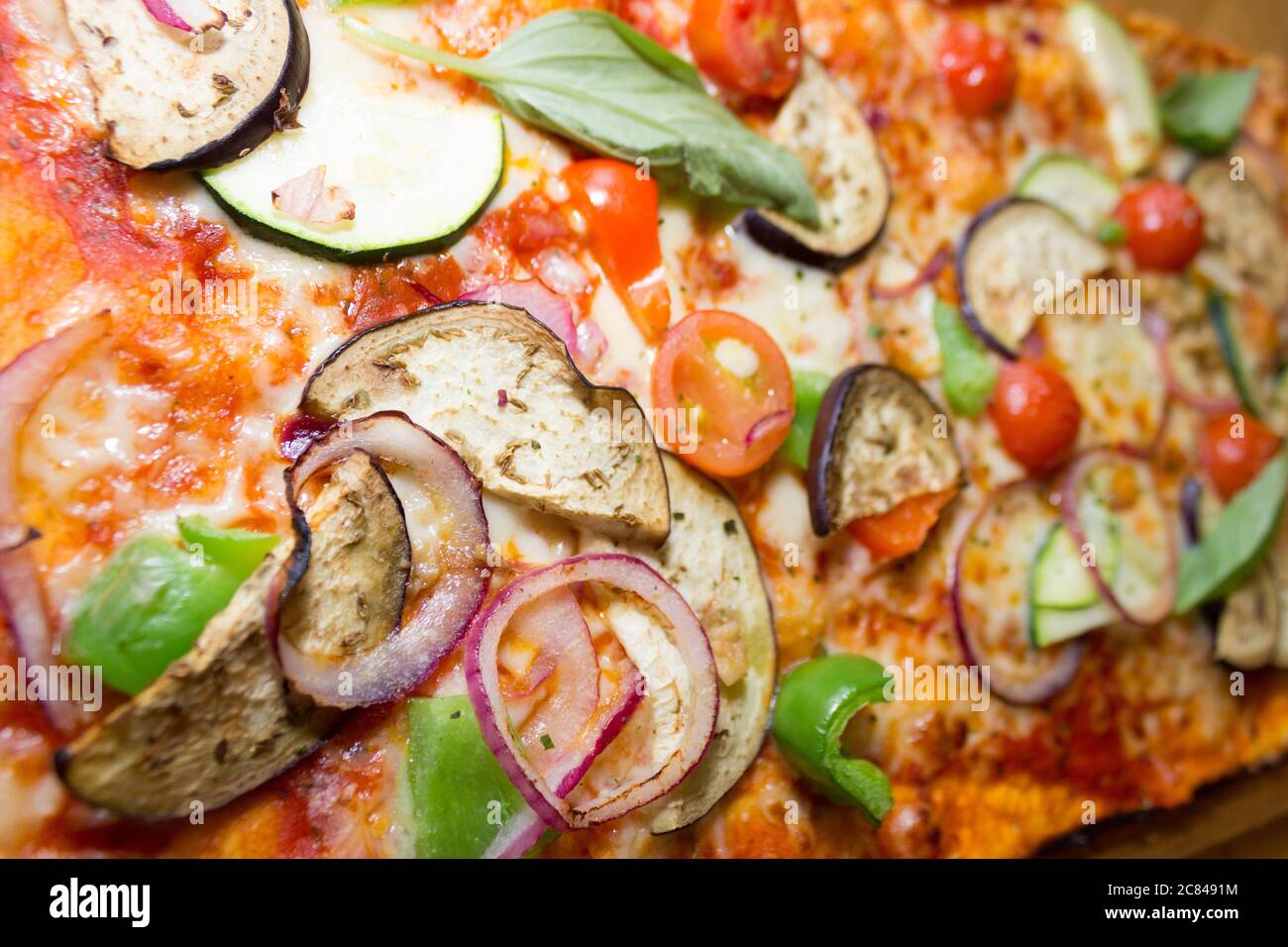 Close up italian Pizza from above Stock Photo - Alamy