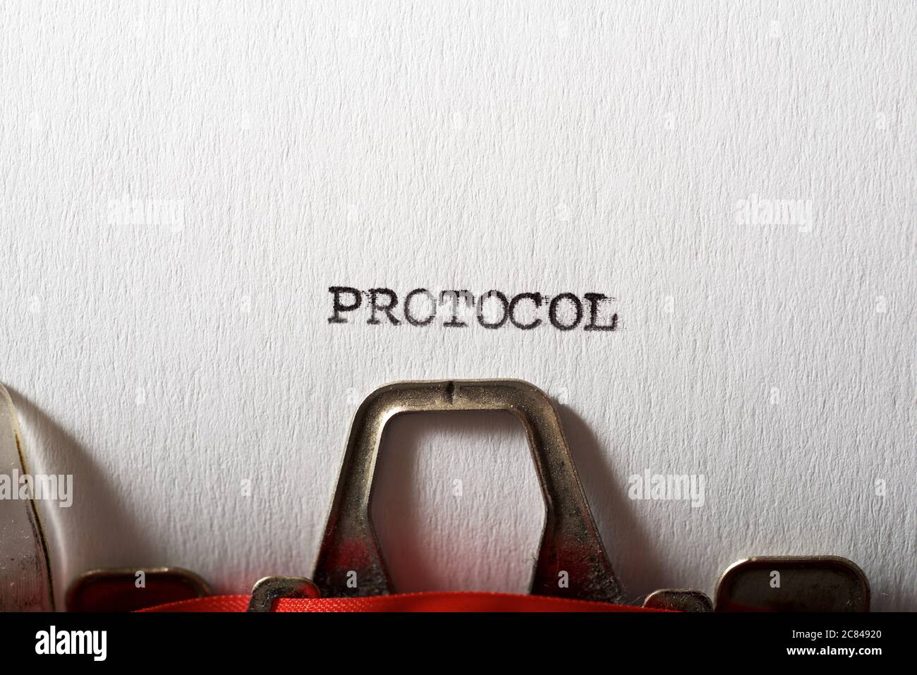 Protocol word written with a typewriter Stock Photo - Alamy