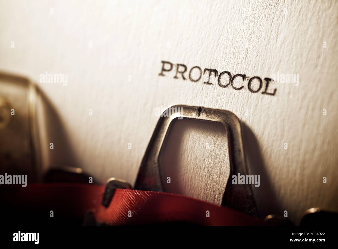 Protocol word written with a typewriter Stock Photo - Alamy