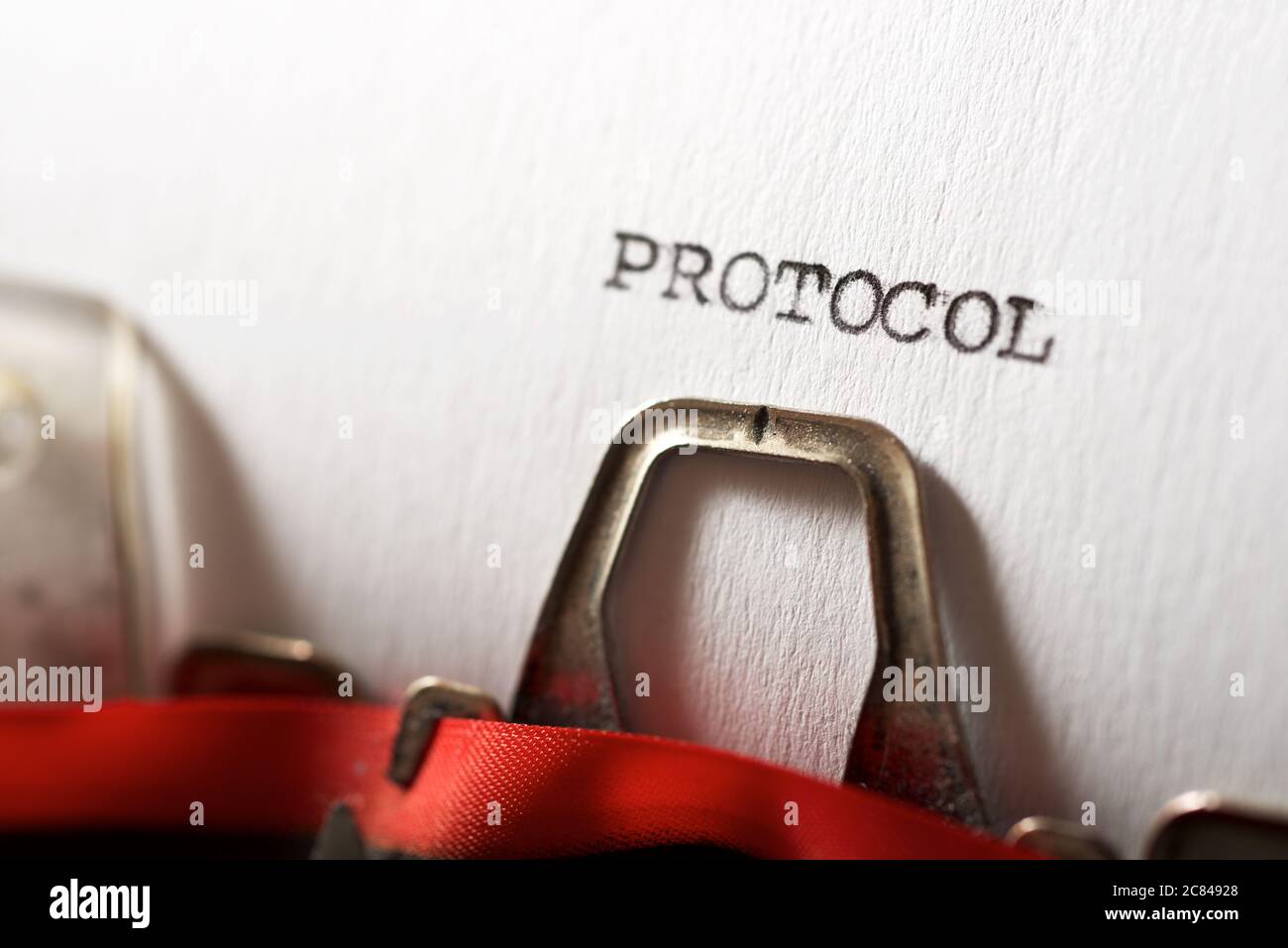Protocol word written with a typewriter Stock Photo - Alamy