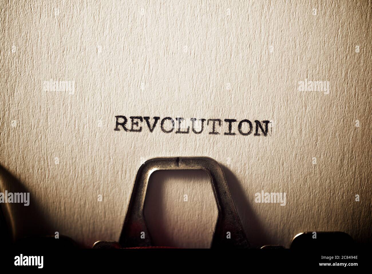 Revolution word written with a typewriter Stock Photo - Alamy