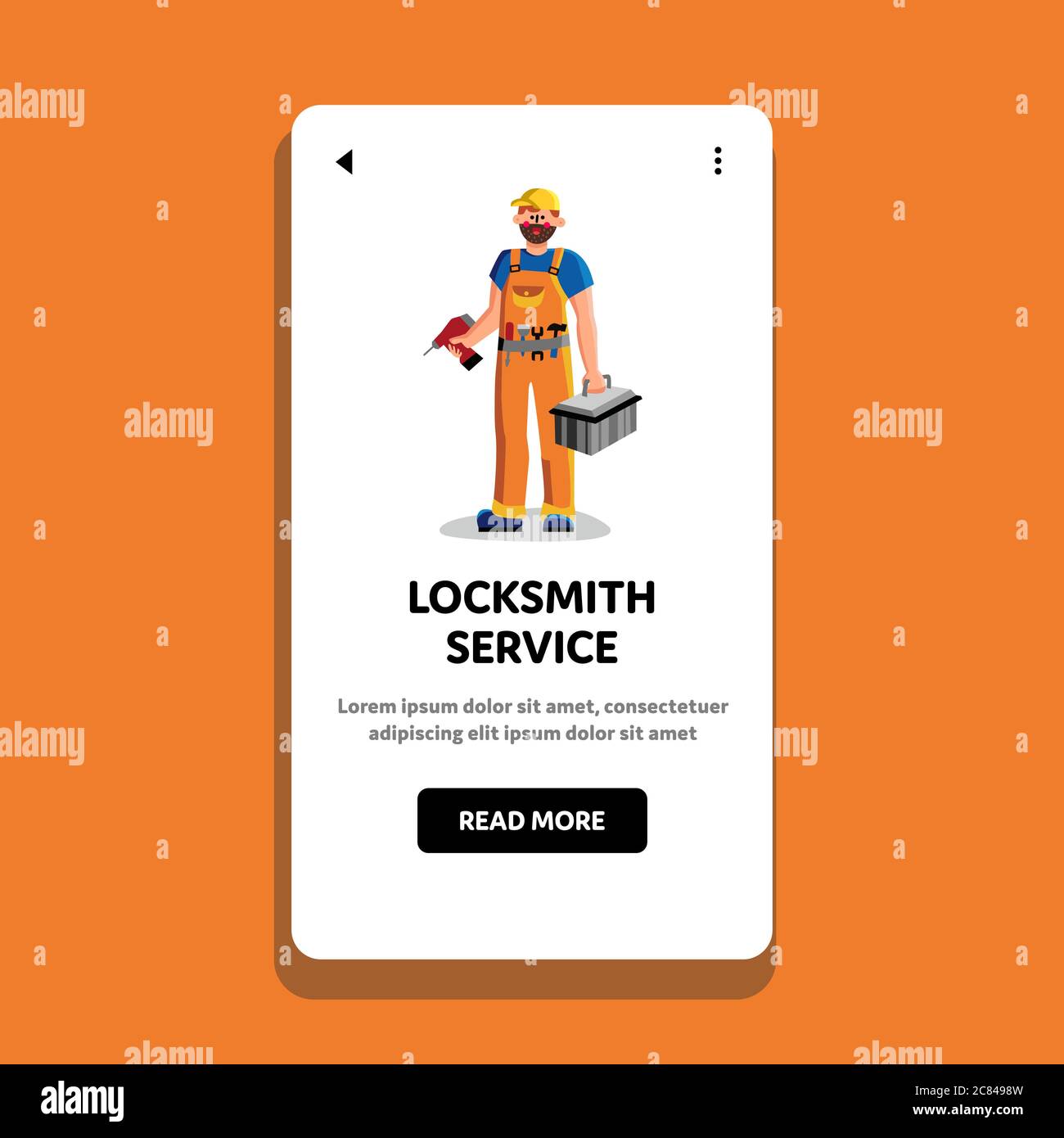Locksmith Service Workman Holding Tool Vector Stock Vector Image & Art ...