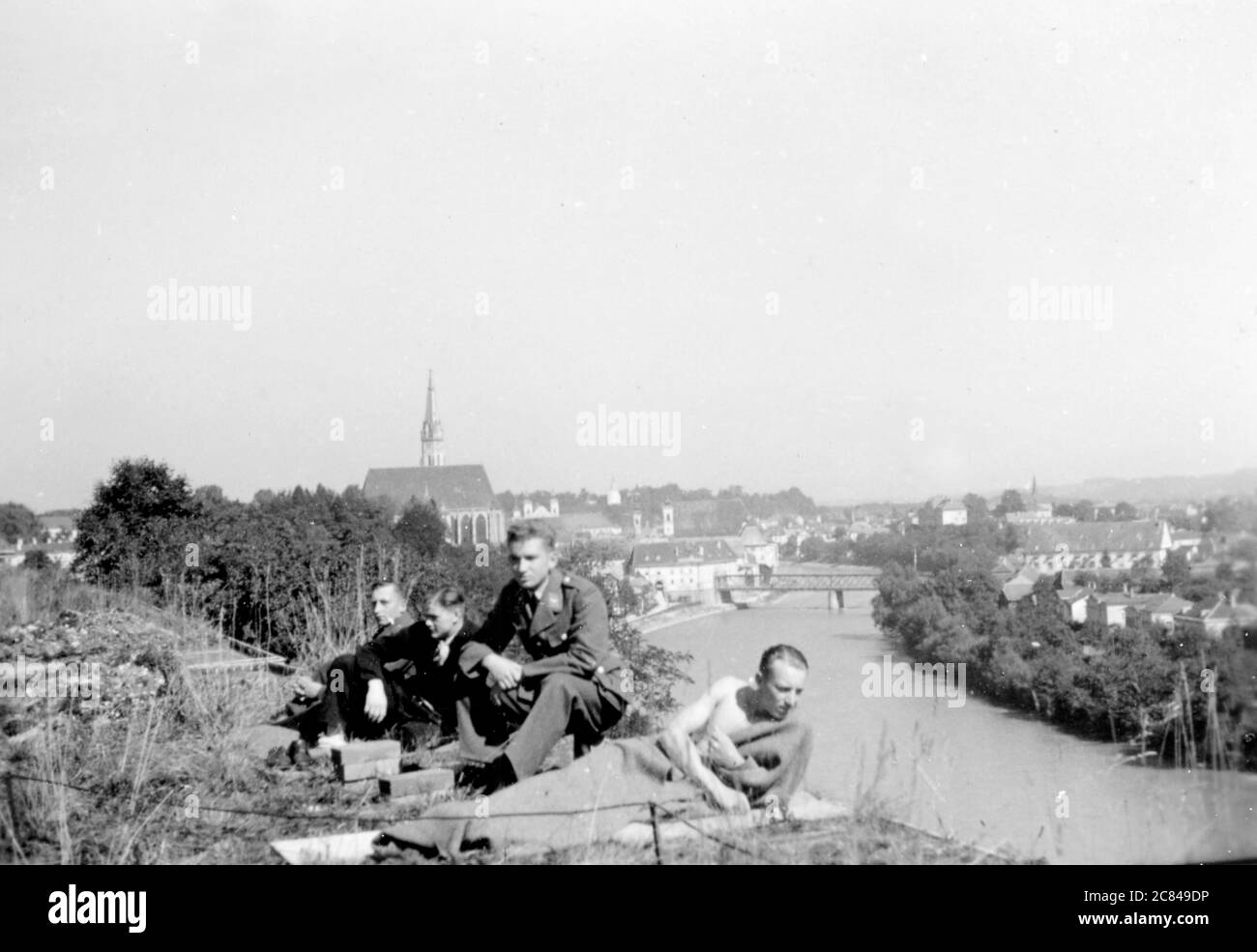 WW2 period, german soldiers relaxing in Munster, Germany Stock Photo ...