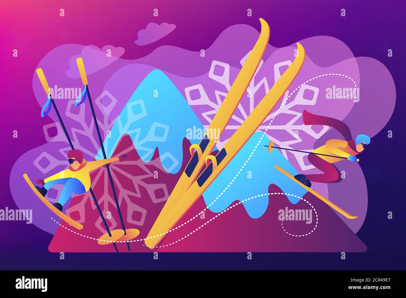 Winter extreme sports concept vector illustration Stock Vector Image ...