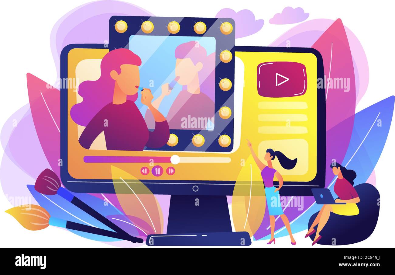 Beauty blogger concept vector illustration Stock Vector Image & Art - Alamy