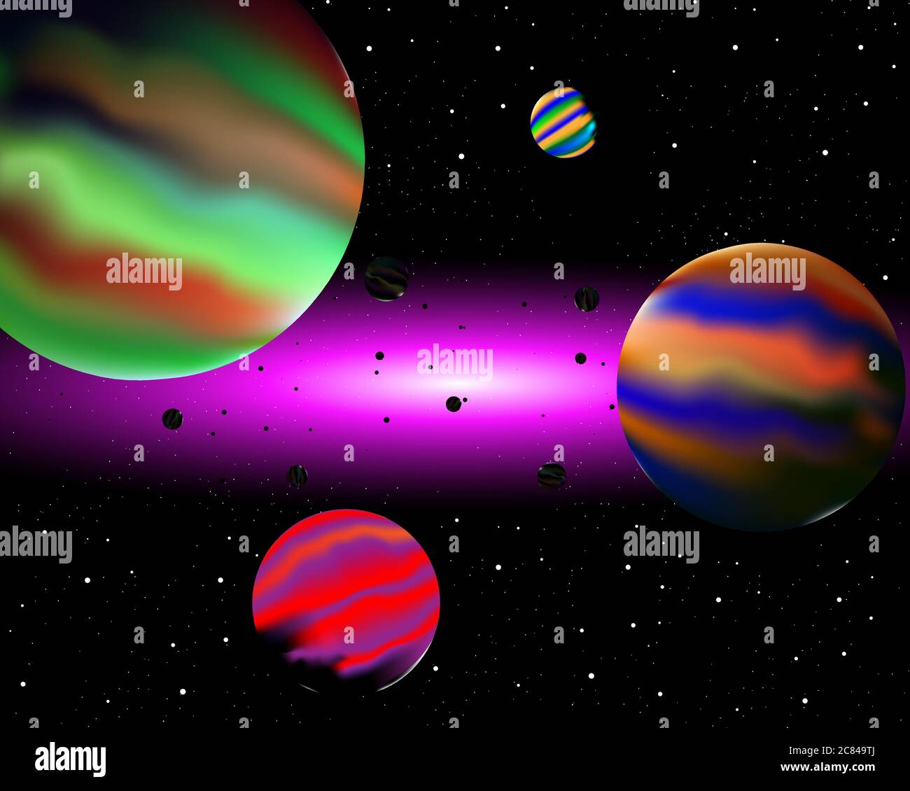 Vector illustration of cosmic space with beautiful stars and light ...