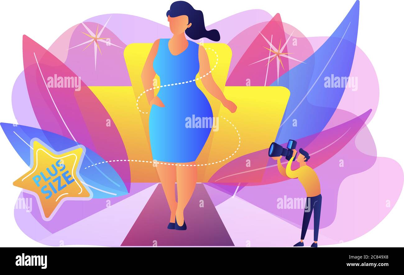 Plus size models concept vector illustration Stock Vector Image & Art ...