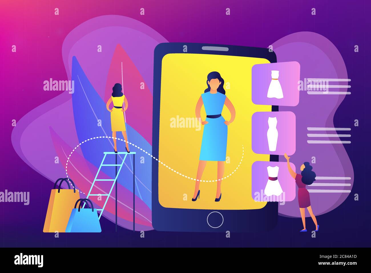 Virtual fitting room concept vector illustration Stock Vector Image ...