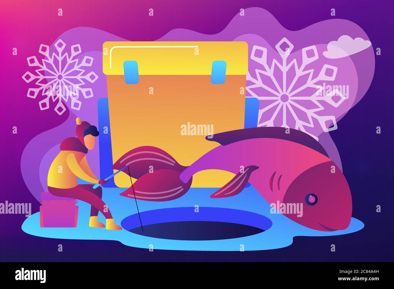 Ice fishing scene Stock Vector Images - Alamy