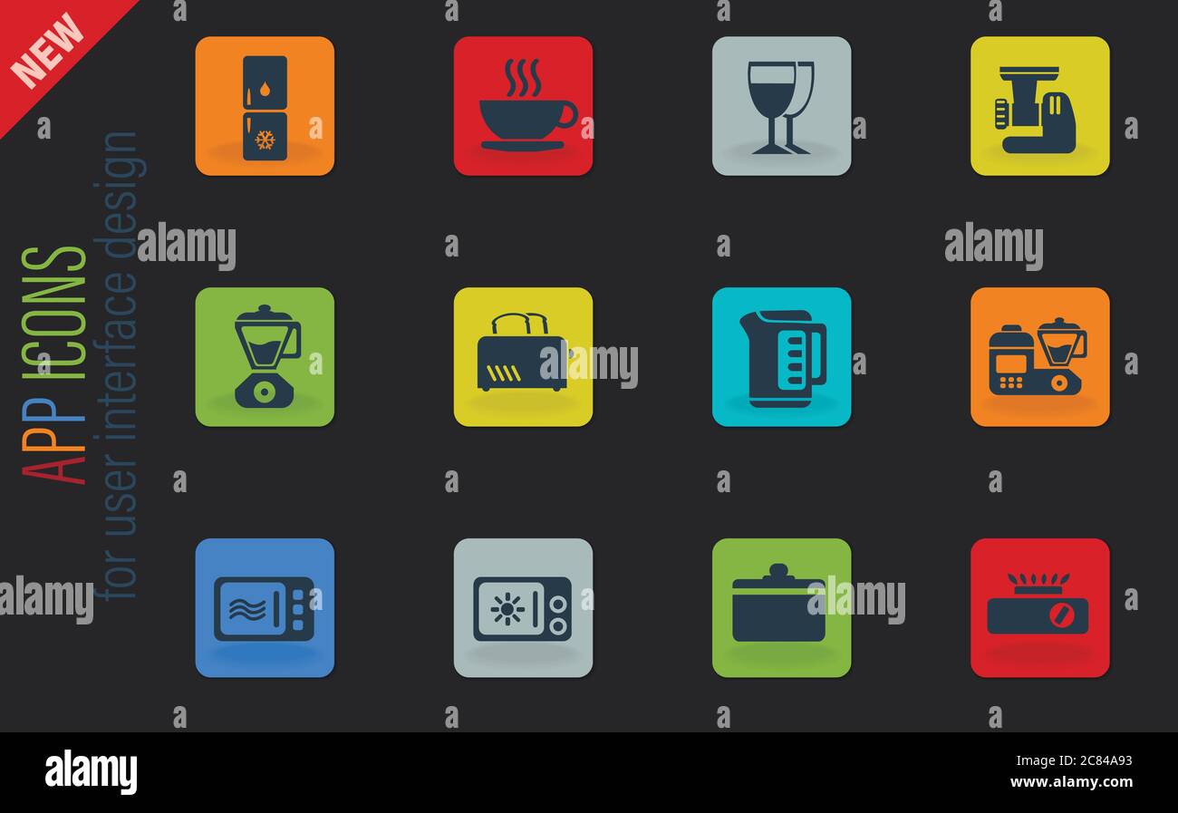 Kitchen Utensils Icon Set Stock Vector Image & Art - Alamy