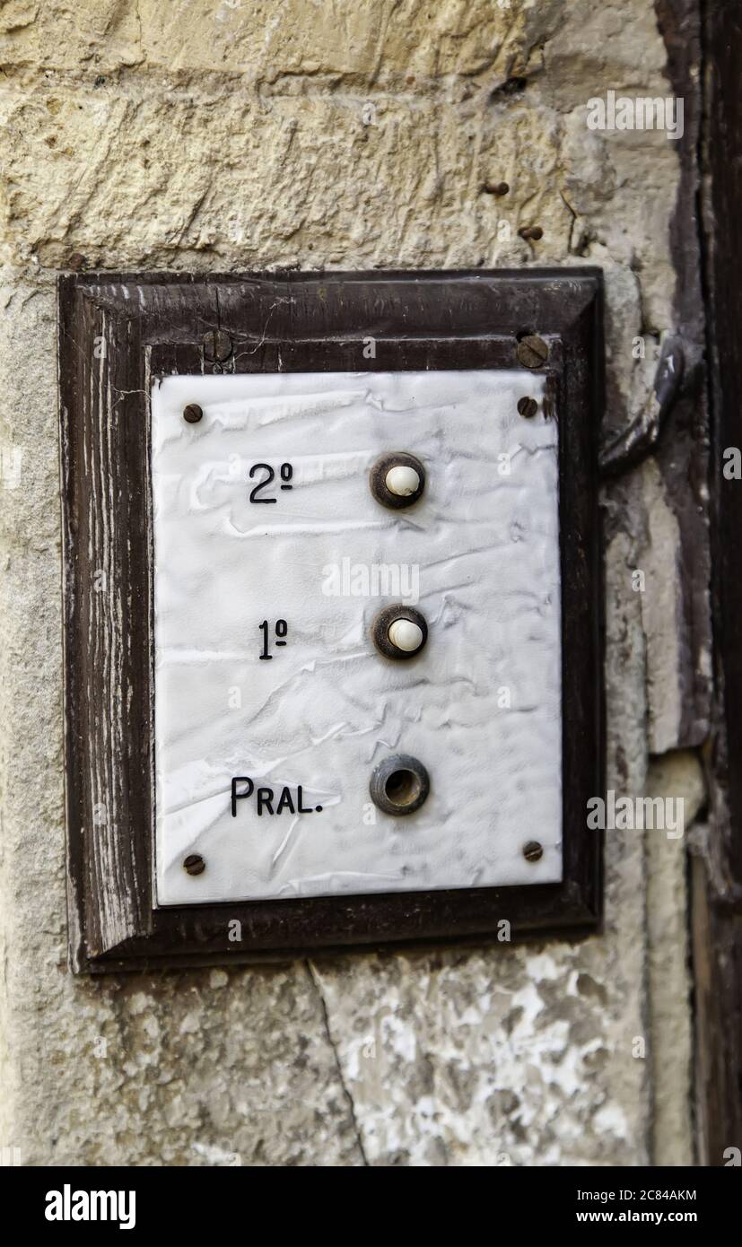 Old vintage intercom, detail of communication in some homes Stock Photo ...