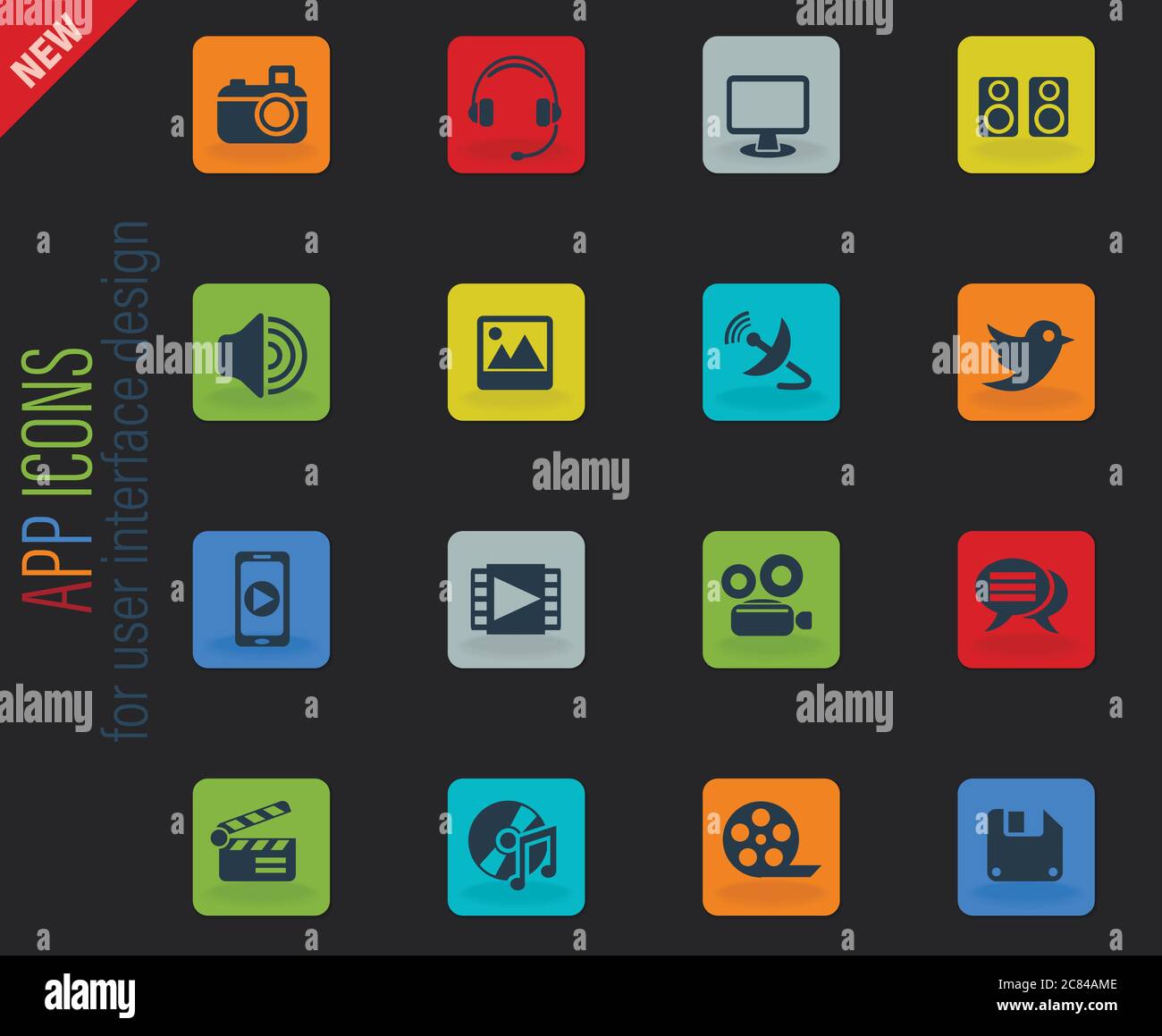 media icon set Stock Vector Image & Art - Alamy