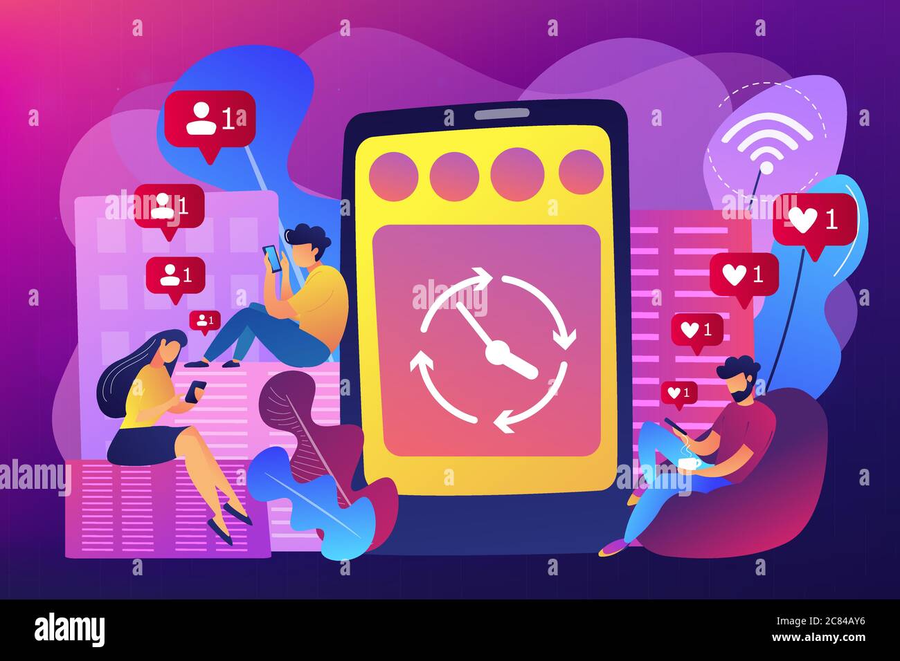 Mindlessly scrolling concept vector illustration Stock Vector Image & Art - Alamy