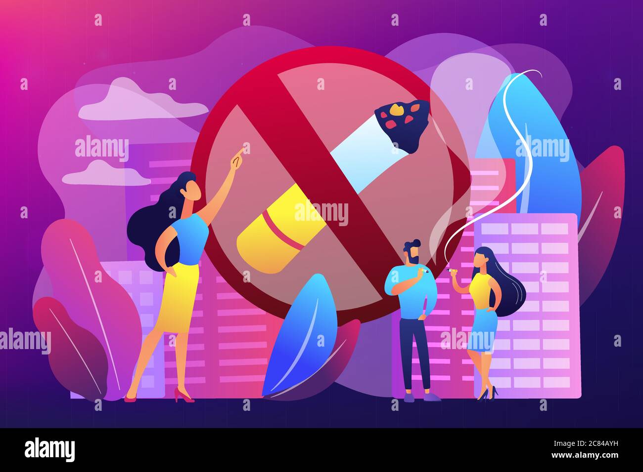 Smoking cigarettes concept vector illustration Stock Vector Image & Art ...