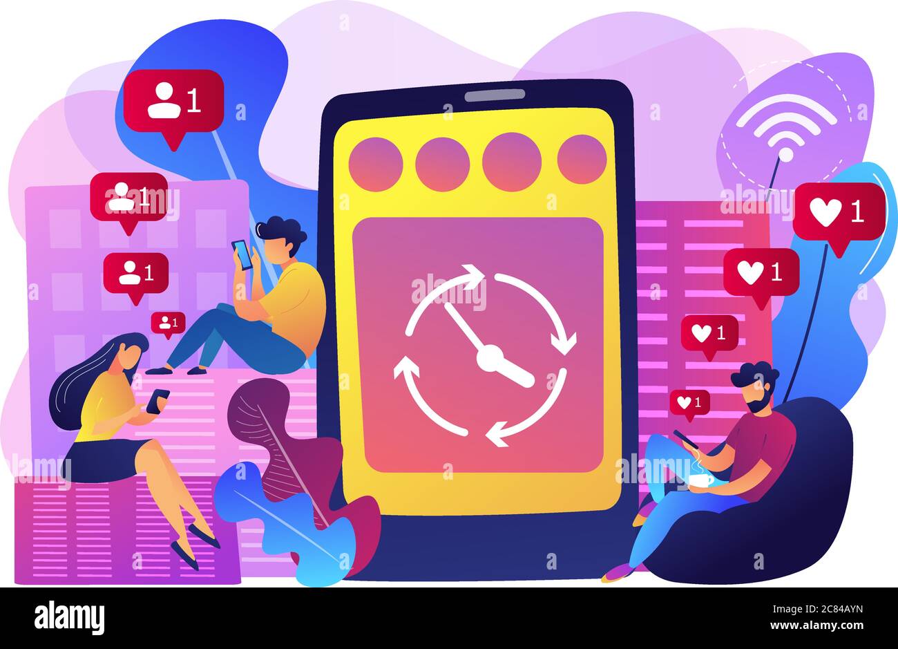 Mindlessly scrolling concept vector illustration Stock Vector Image & Art - Alamy