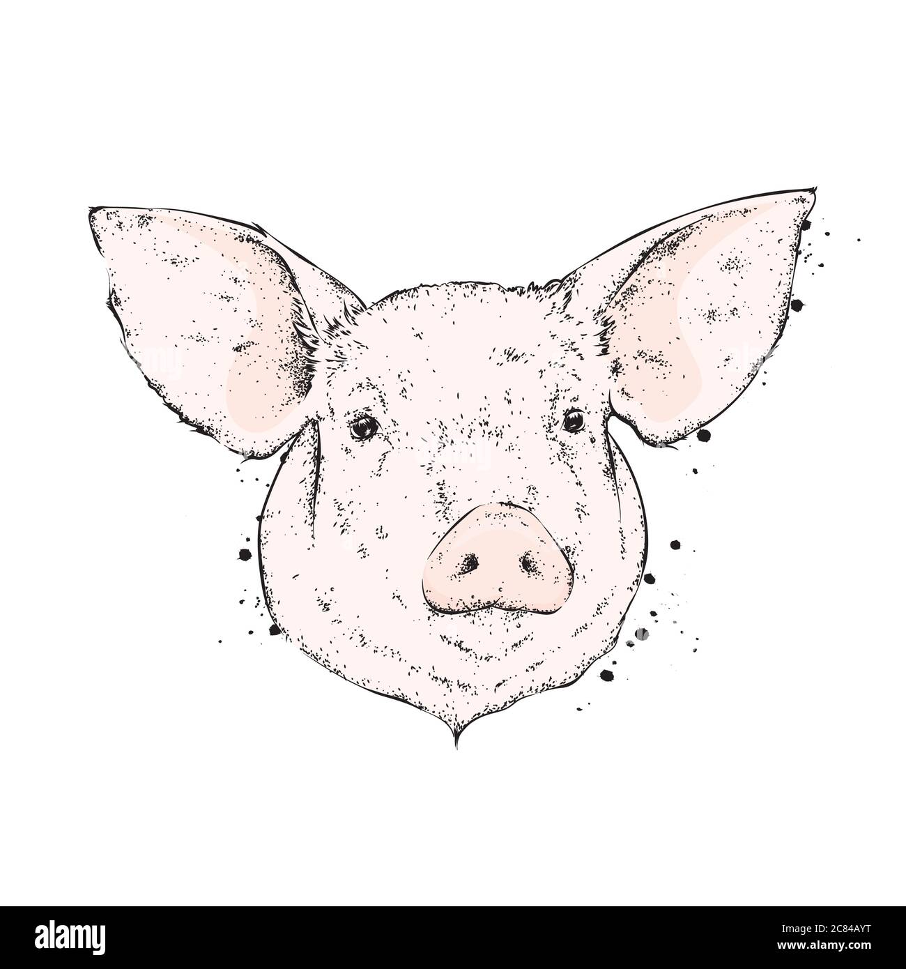 Pig in glasses and a tie with thorns. Vector illustration Stock Vector ...