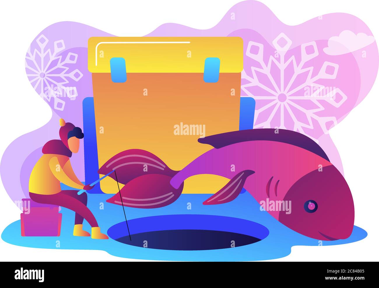 Ice fishing concept vector illustration Stock Vector Image & Art - Alamy