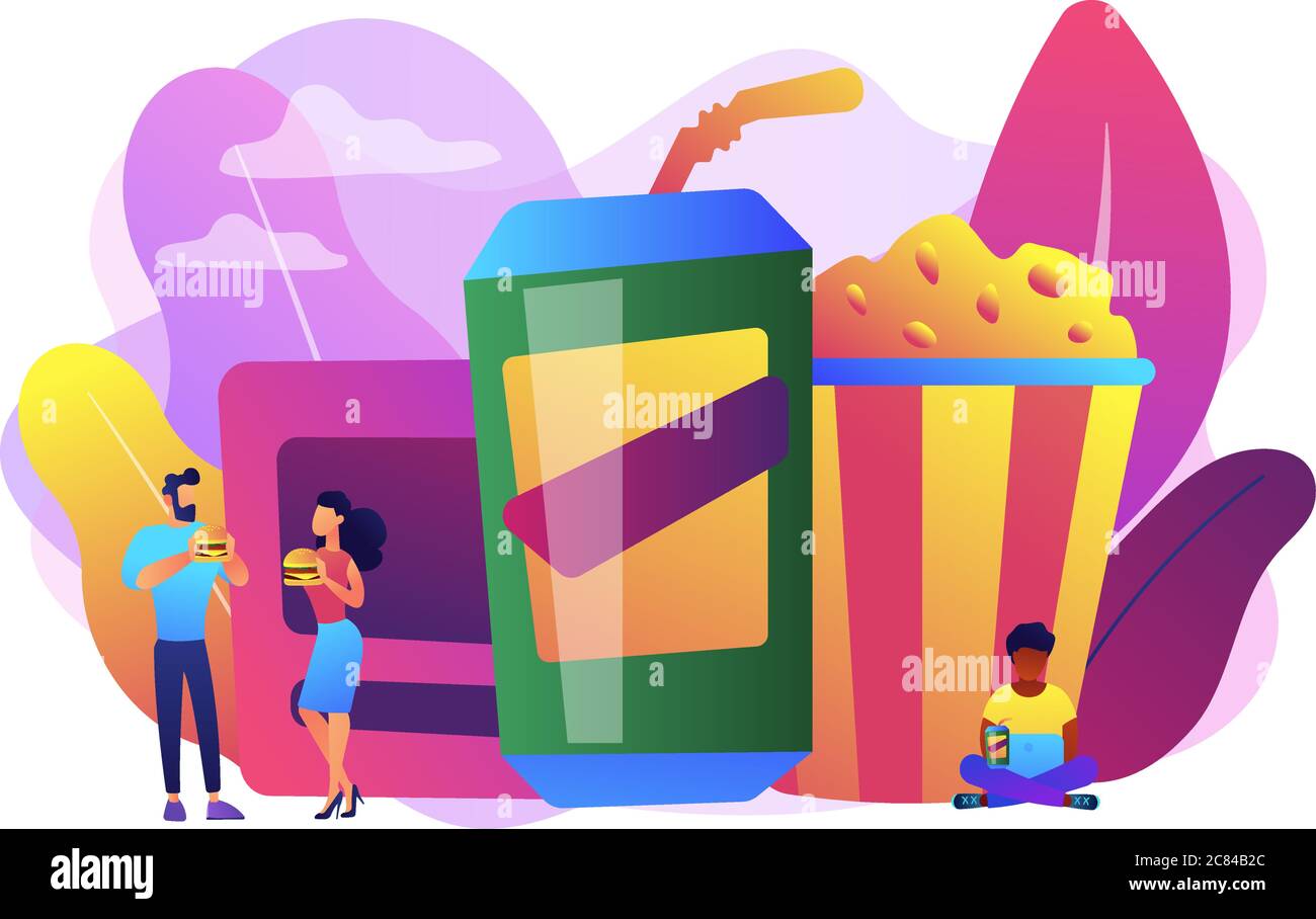 Snacking non-stop concept vector illustration Stock Vector Image & Art ...