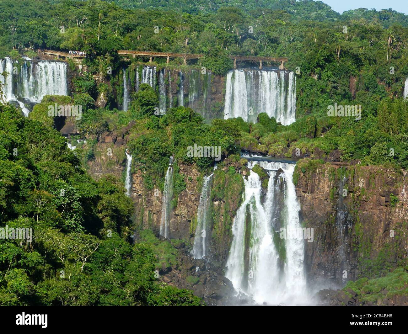 Aerial shot of the amazing Iguazu Falls located in Brazil Stock Photo ...
