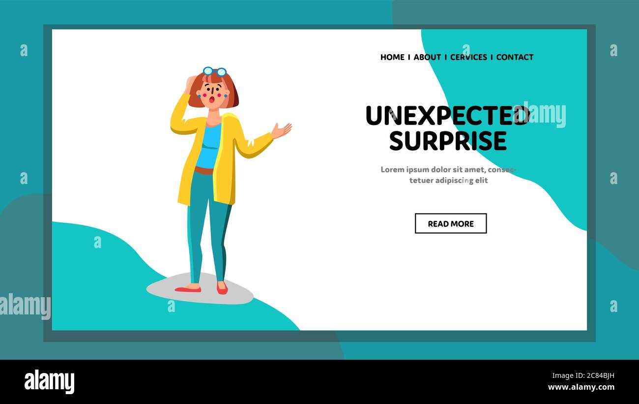 Unexpected Surprise Happiness Young Woman Vector Stock Vector Image ...