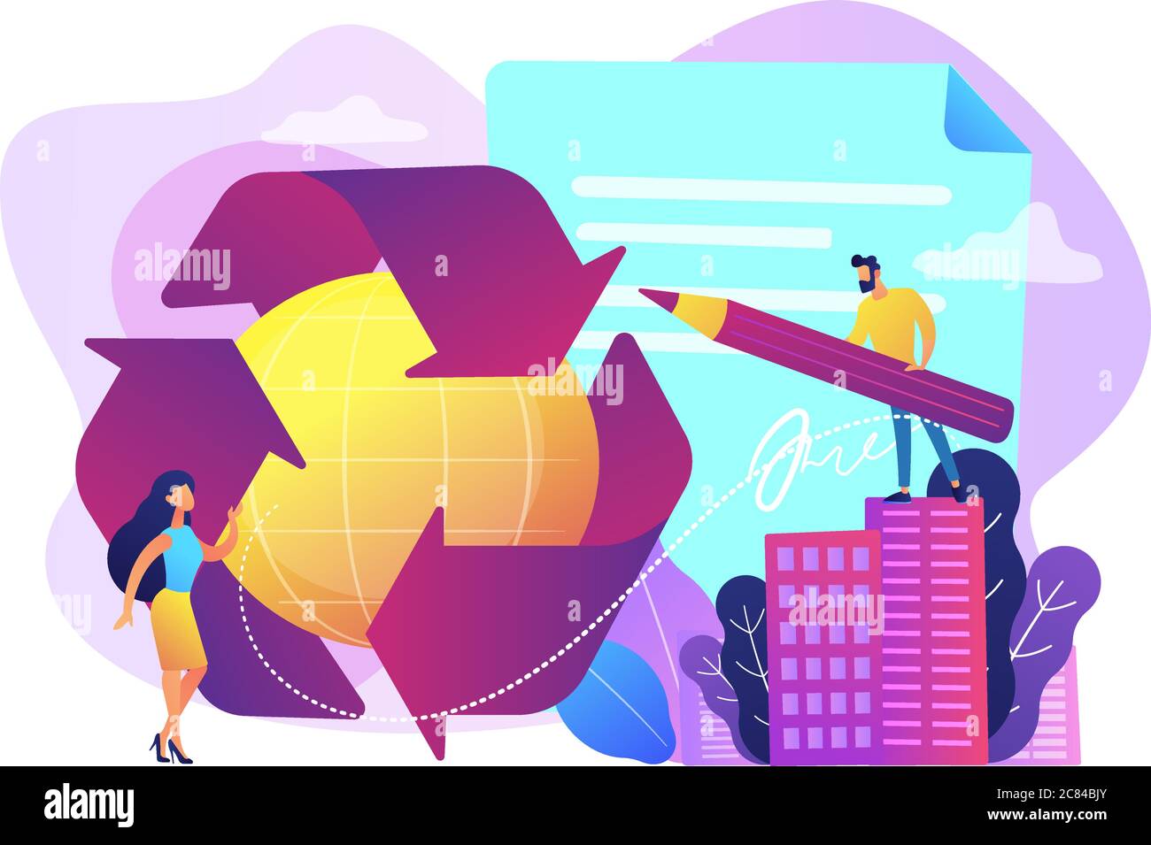 Government mandated recycling concept vector illustration Stock Vector ...