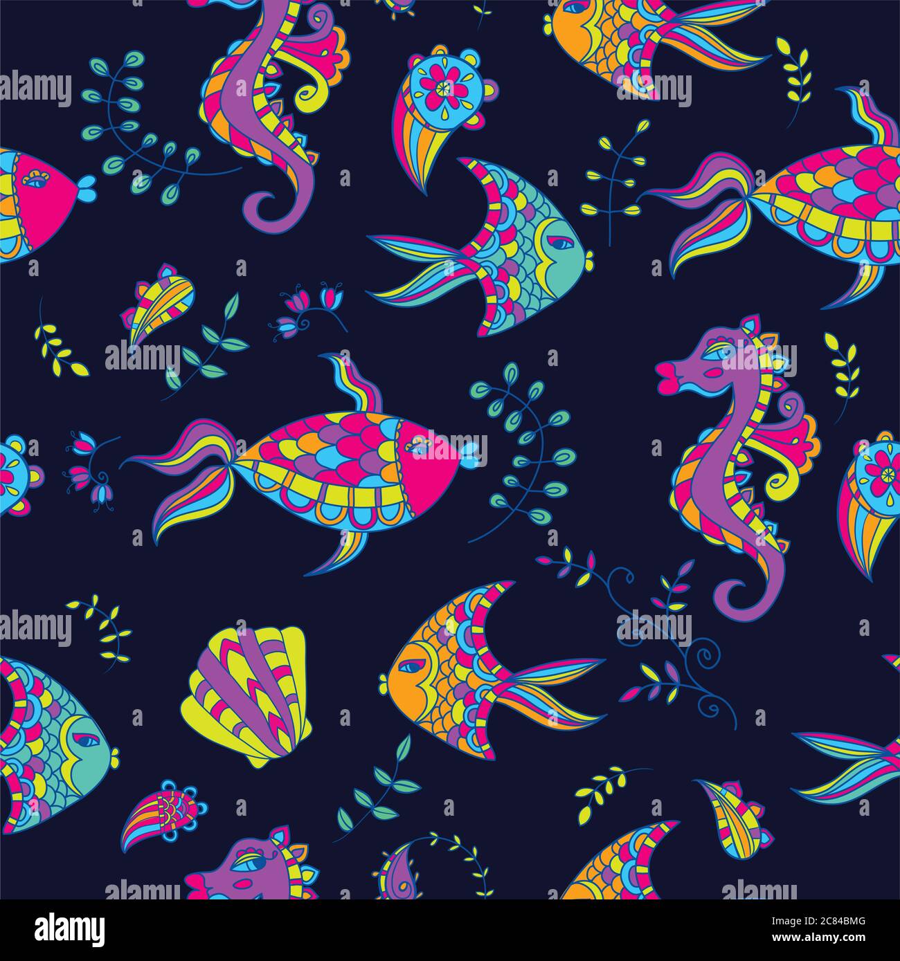 Collection of doodle sea and marine patterns Stock Vector Image & Art ...