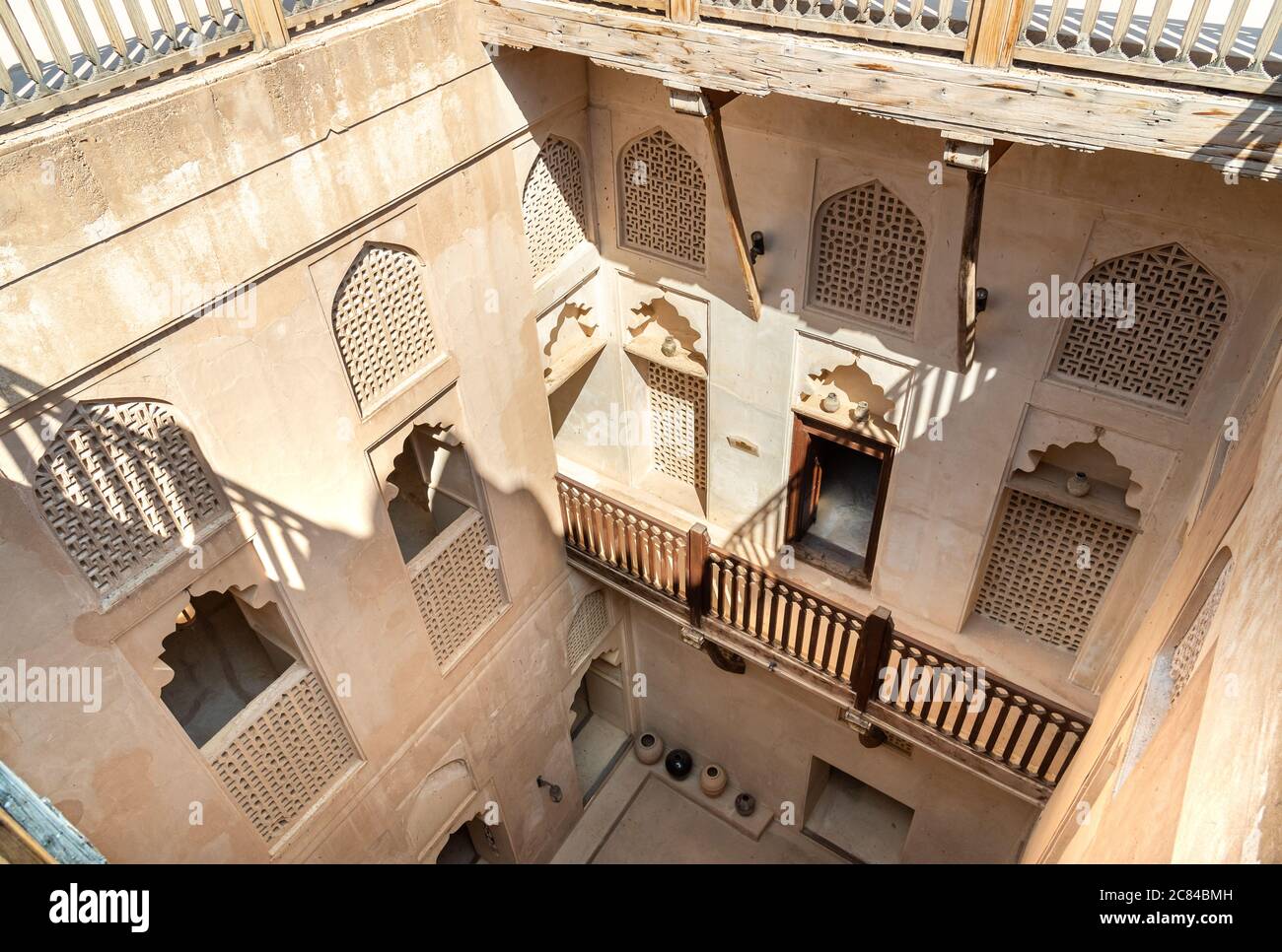 Bahla, Oman - February 11, 2020: View from above inside the Jabreen ...
