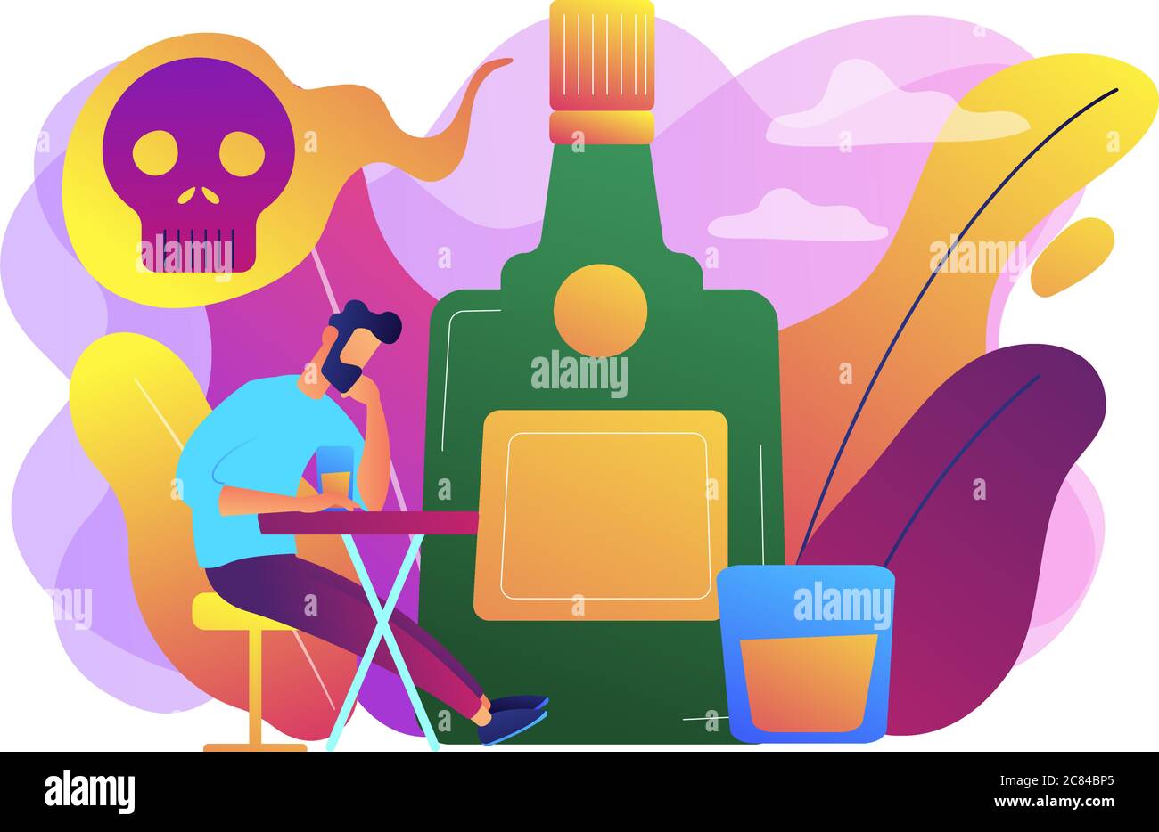 Drinking alcohol concept vector illustration Stock Vector Image & Art ...