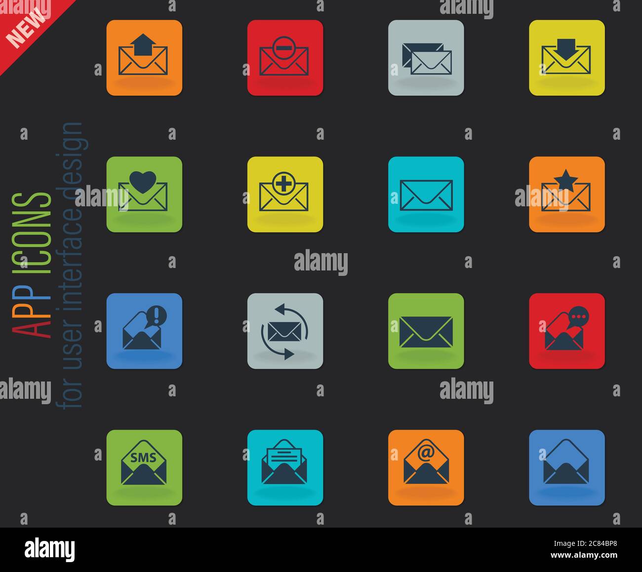 envelope icon set Stock Vector Image & Art - Alamy